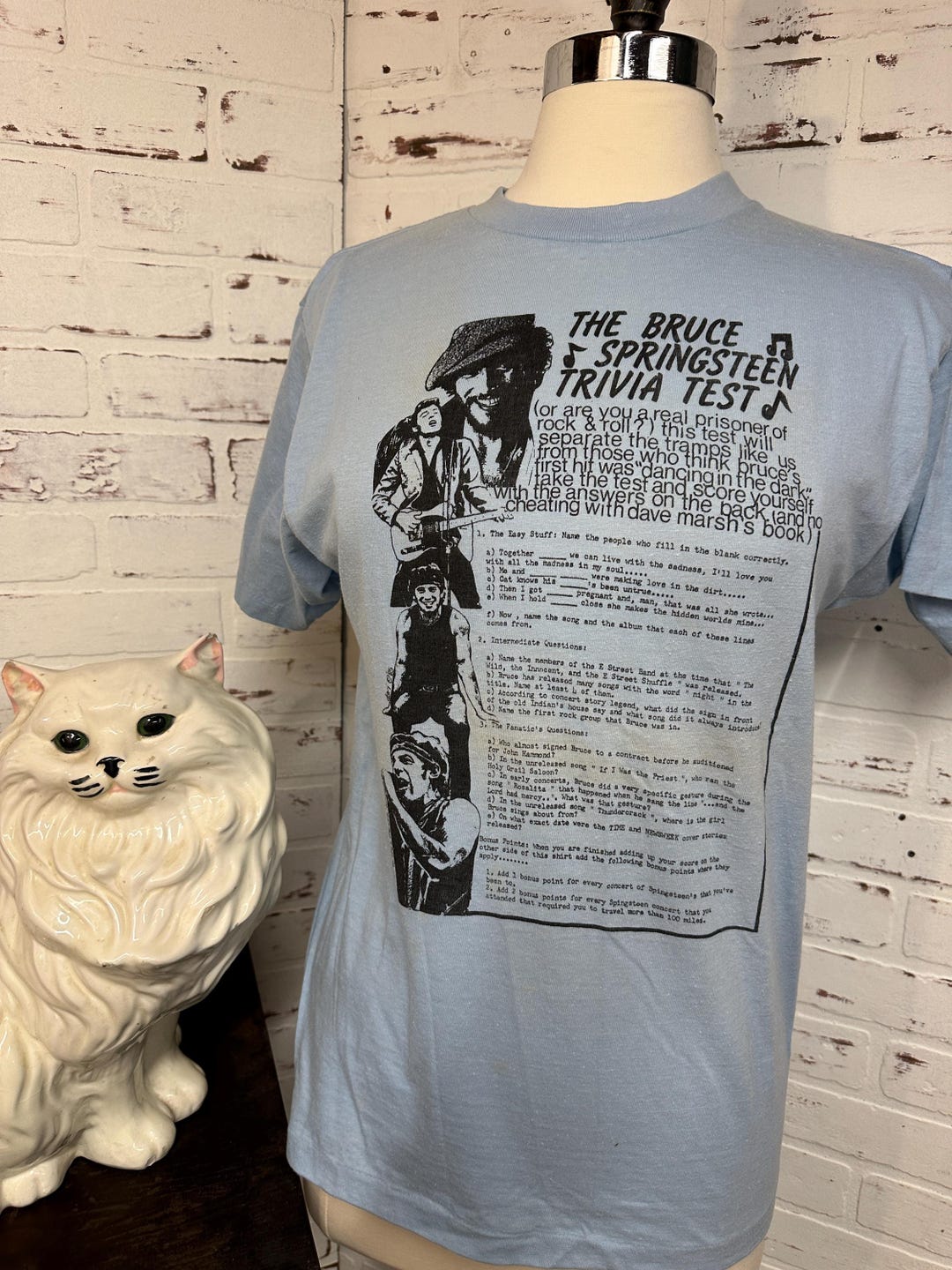 Vintage 80s Bruce Springsteen Trivia Shirt, Fundraiser Tee for ...