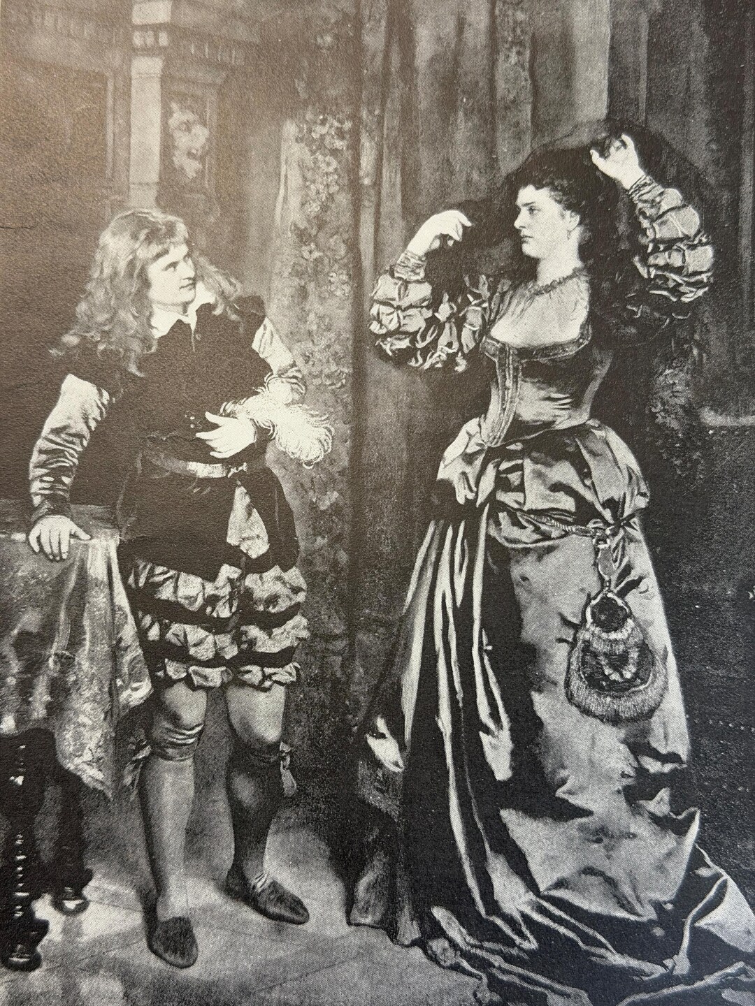 Benedick and Beatrice Antique Print, Shakespeare Twelfth Night (AR-A414 ...