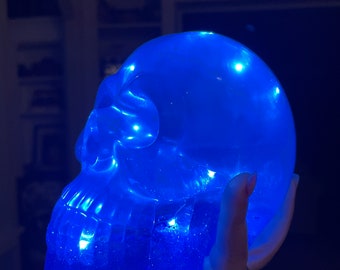 Resin Skull With Lights - Etsy