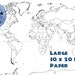 World Map 30x20 Inches | Coloring Map | Black & White Map | Countries ...