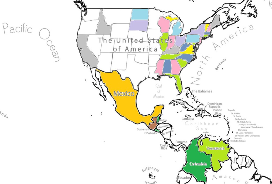 World Map Coloring Page, World Sales Map, Labeled World Map A4 and 8 ...