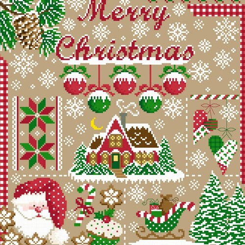 PDF Vintage Cross Stitch Pattern Christmas Sampler Scheme - Etsy
