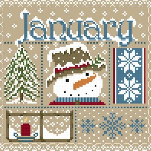 January Cross Stitch Patternjanuary Monthly Sampler Calendar - Etsy