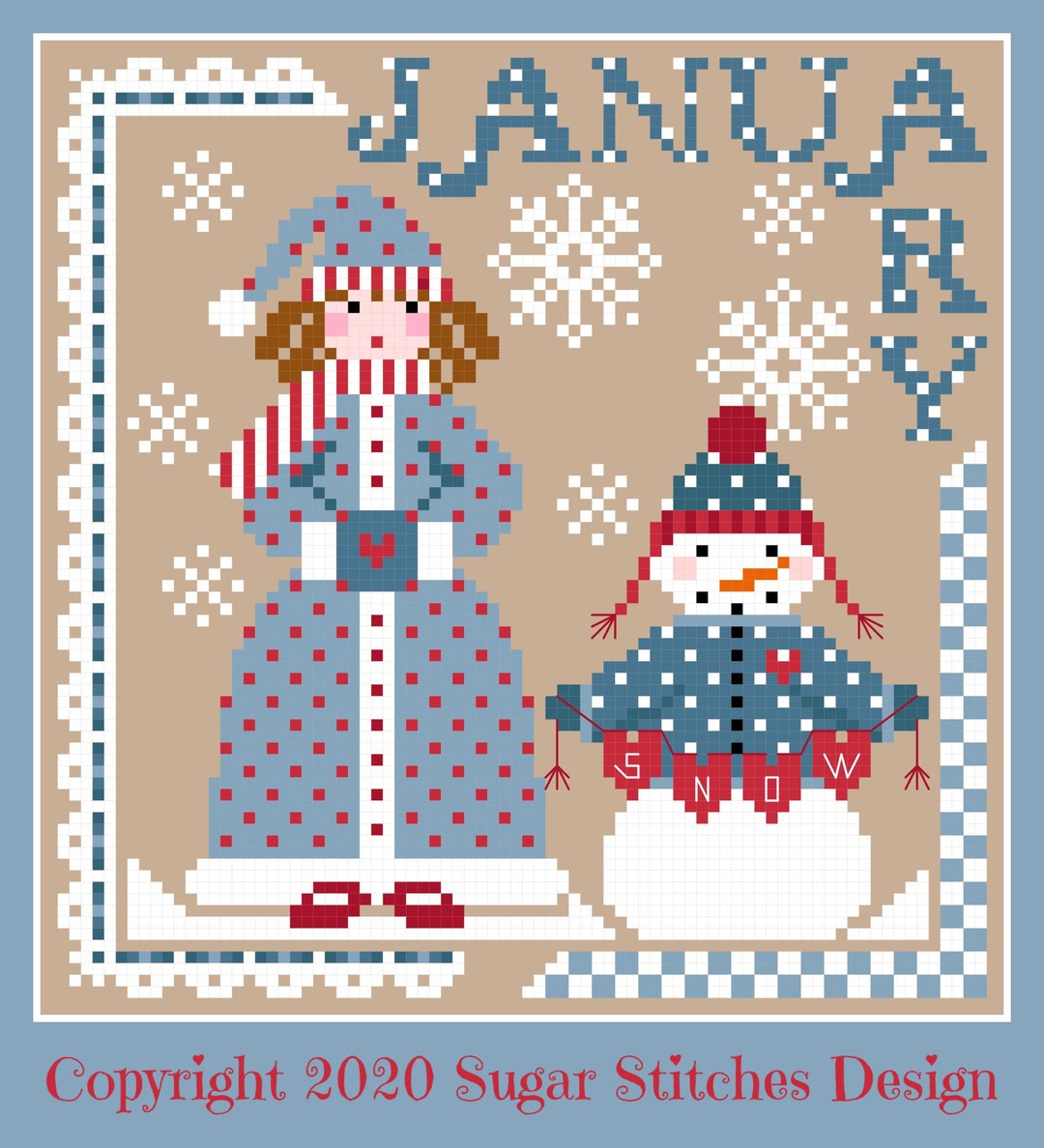 Miss January 2109 Calendar Girls Series Cross Stitch PDF Chart - Etsy