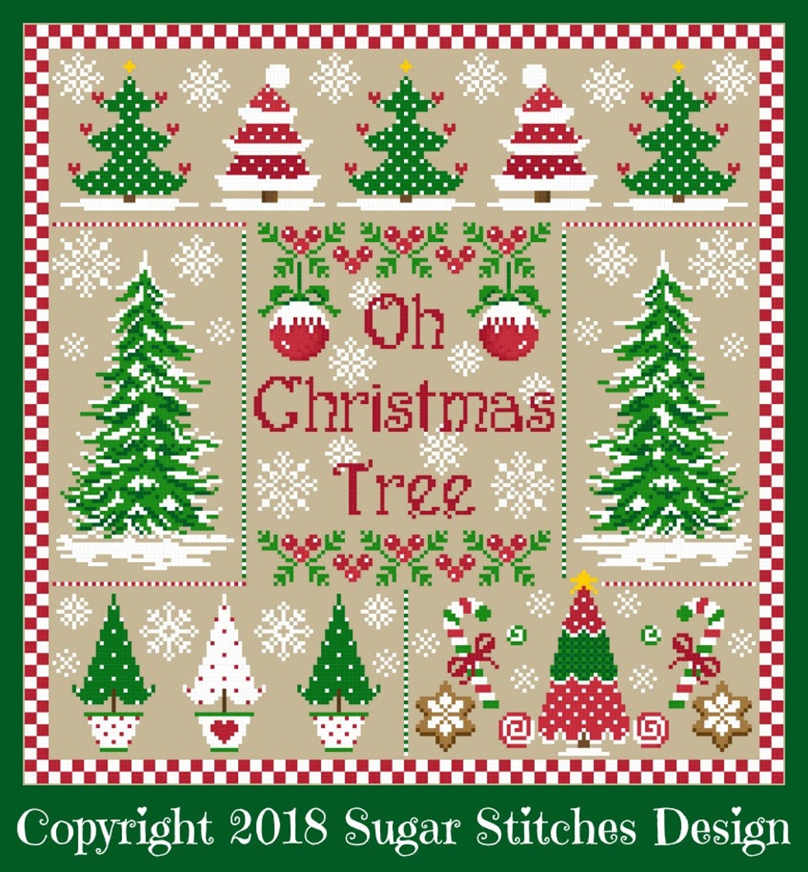 Oh Christmas Tree Sampler Cross Stitch PDF Chart - Etsy