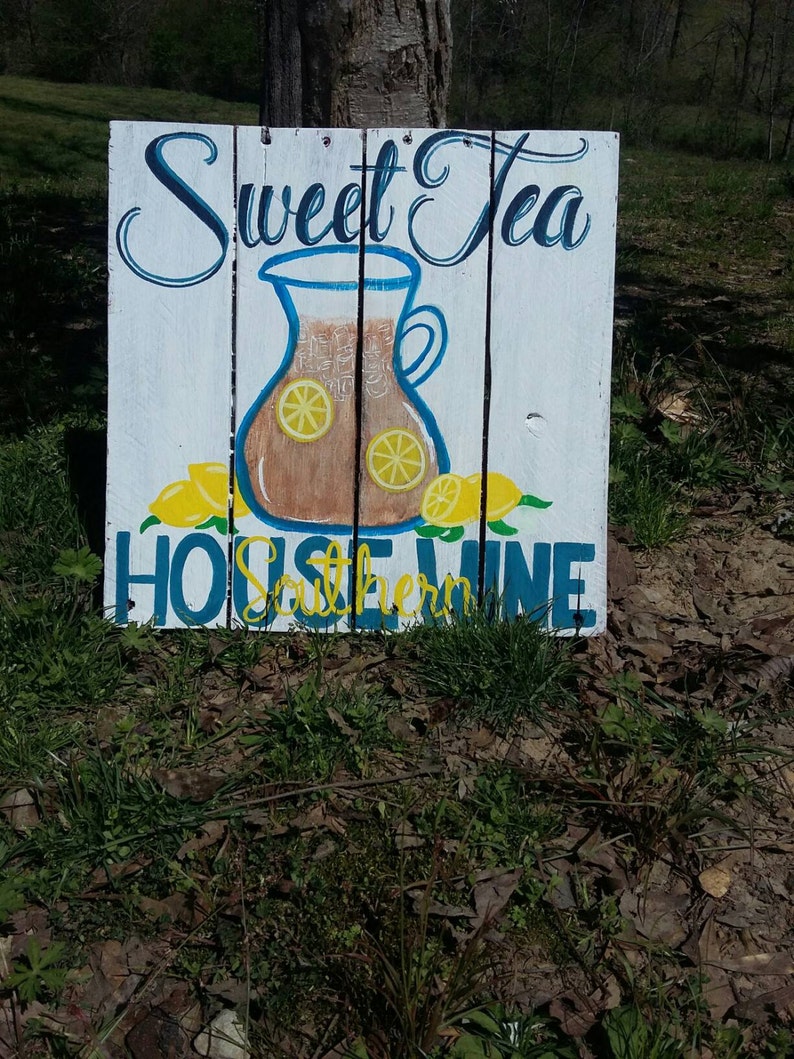Sweet Tea Southern House Wine sign southern home decor lemon | Etsy