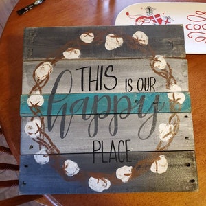 This is Our Happy Place Sign Rustic Lake Home Beach Colors - Etsy