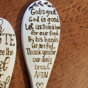 Wood Burned Christian Themed Spoons, Bible Verse Wood Spoon, Prayer ...
