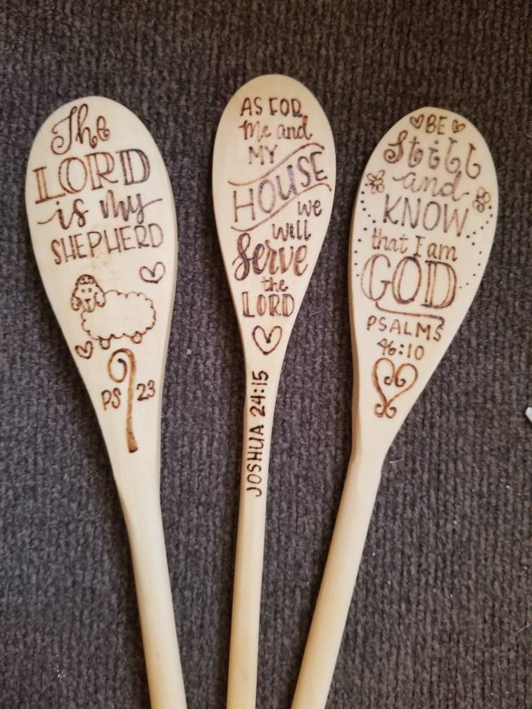 kitchen decor woodburned spoons rustic kitchen farmhouse kitchen gifts ...