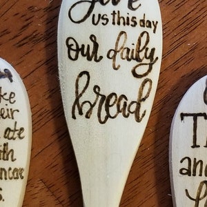 Wood Burned Christian Themed Spoons, Bible Verse Wood Spoon, Prayer ...