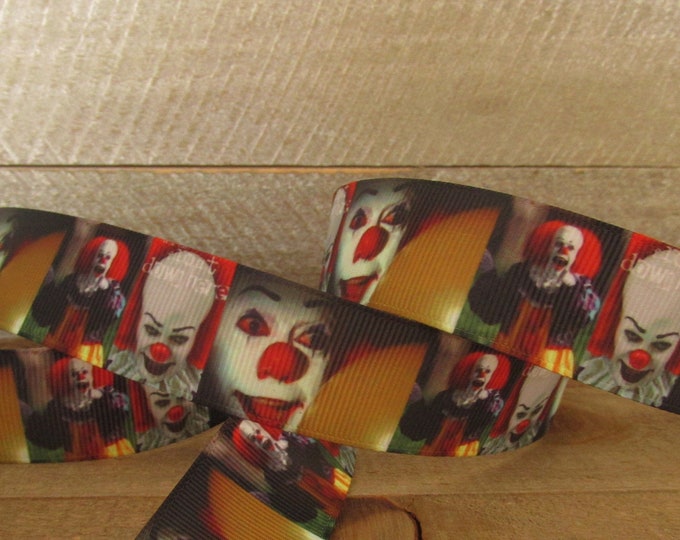 1'' It Clown Grosgrain Horror Movie Ribbon, Stephen King Scary Movie It ...
