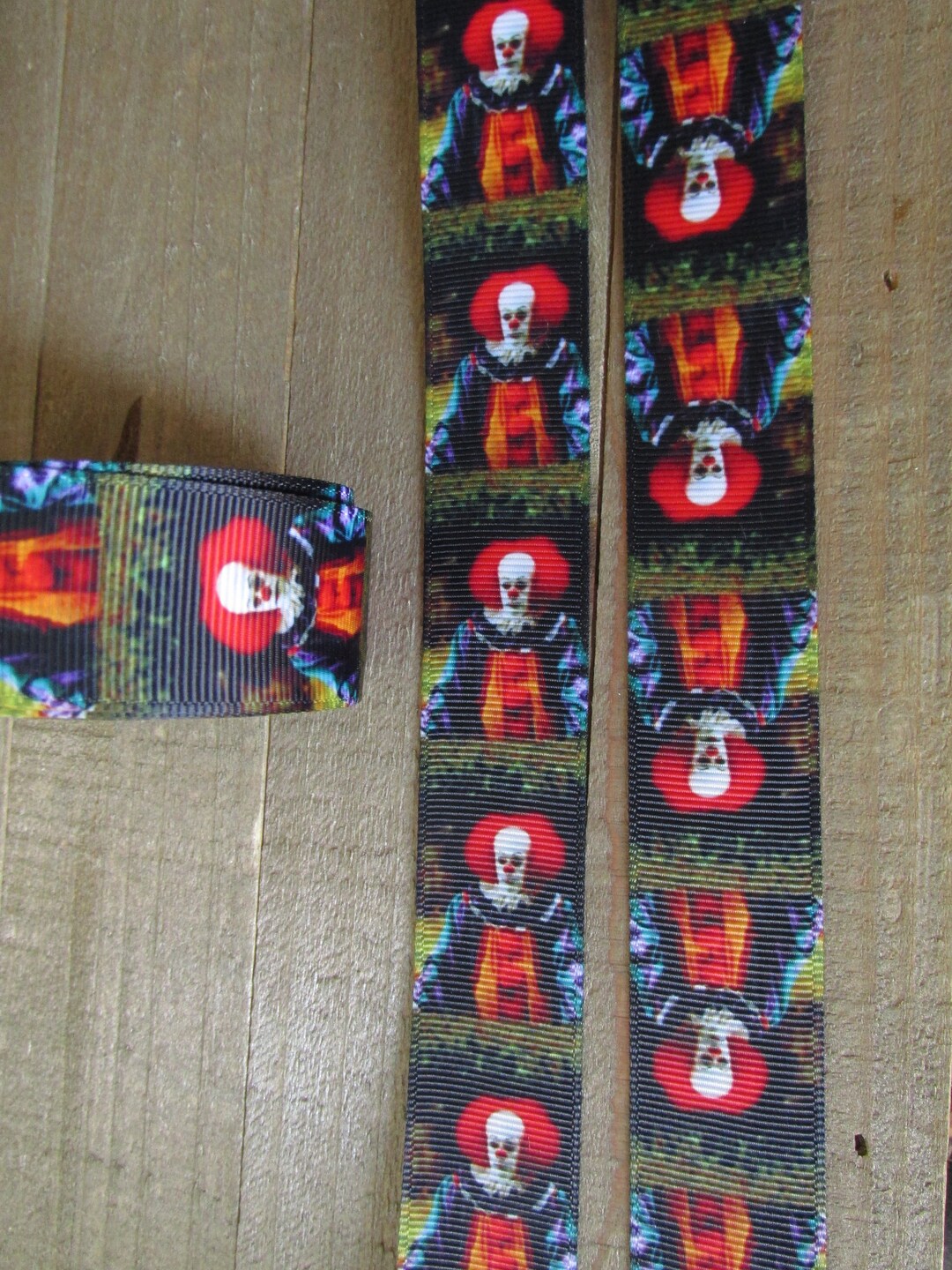 1'' IT Clown Grosgrain Movie Ribbon, Stephen King Scary Movie IT Clown ...