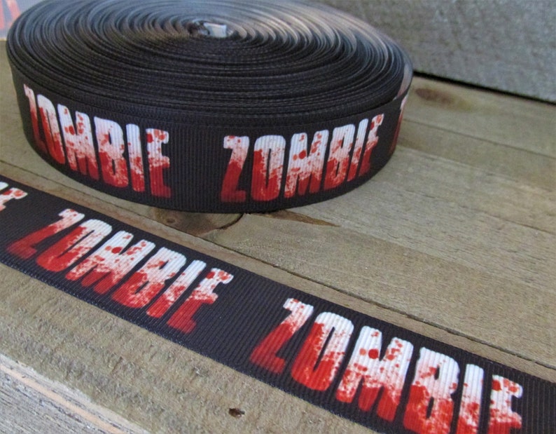 1'' Zombie Horror Grosgain Ribbonzombie Blood | Etsy