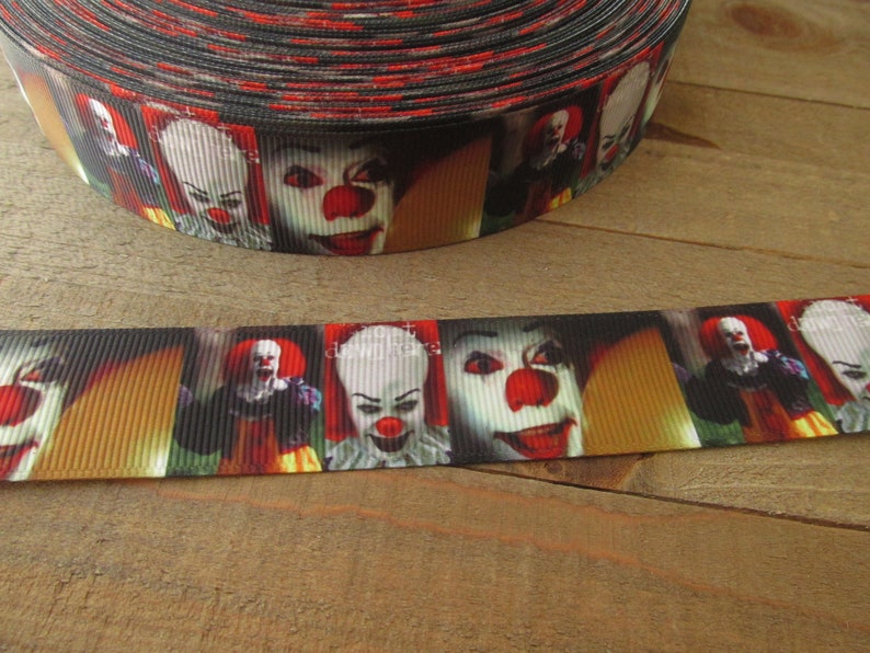 1'' It Clown Grosgrain Horror Movie Ribbon, Stephen King Scary Movie It ...