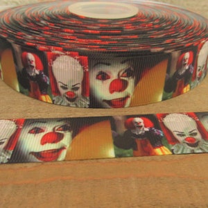 1'' It Clown Grosgrain Horror Movie Ribbon, Stephen King Scary Movie It ...