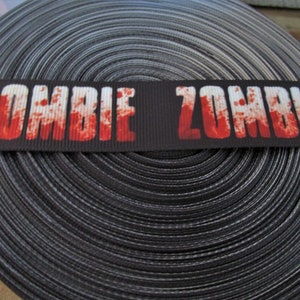 1'' Zombie Horror Grosgain Ribbon,zombie Blood Splatter Ribbon,diy ...