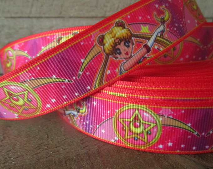 7/8'' Sailor Moon Anime Grosgrain Ribbon, DIY Hair Ribbon - Etsy