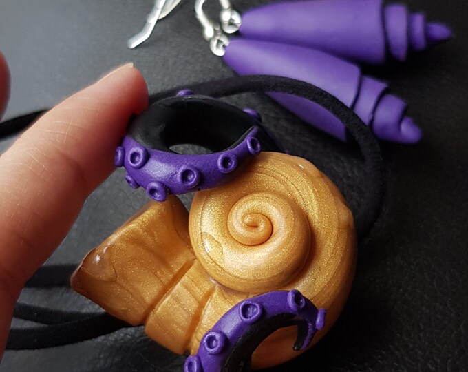 Sea Witch Ursula Shell Necklace, the Little Mermaid Necklace - Etsy