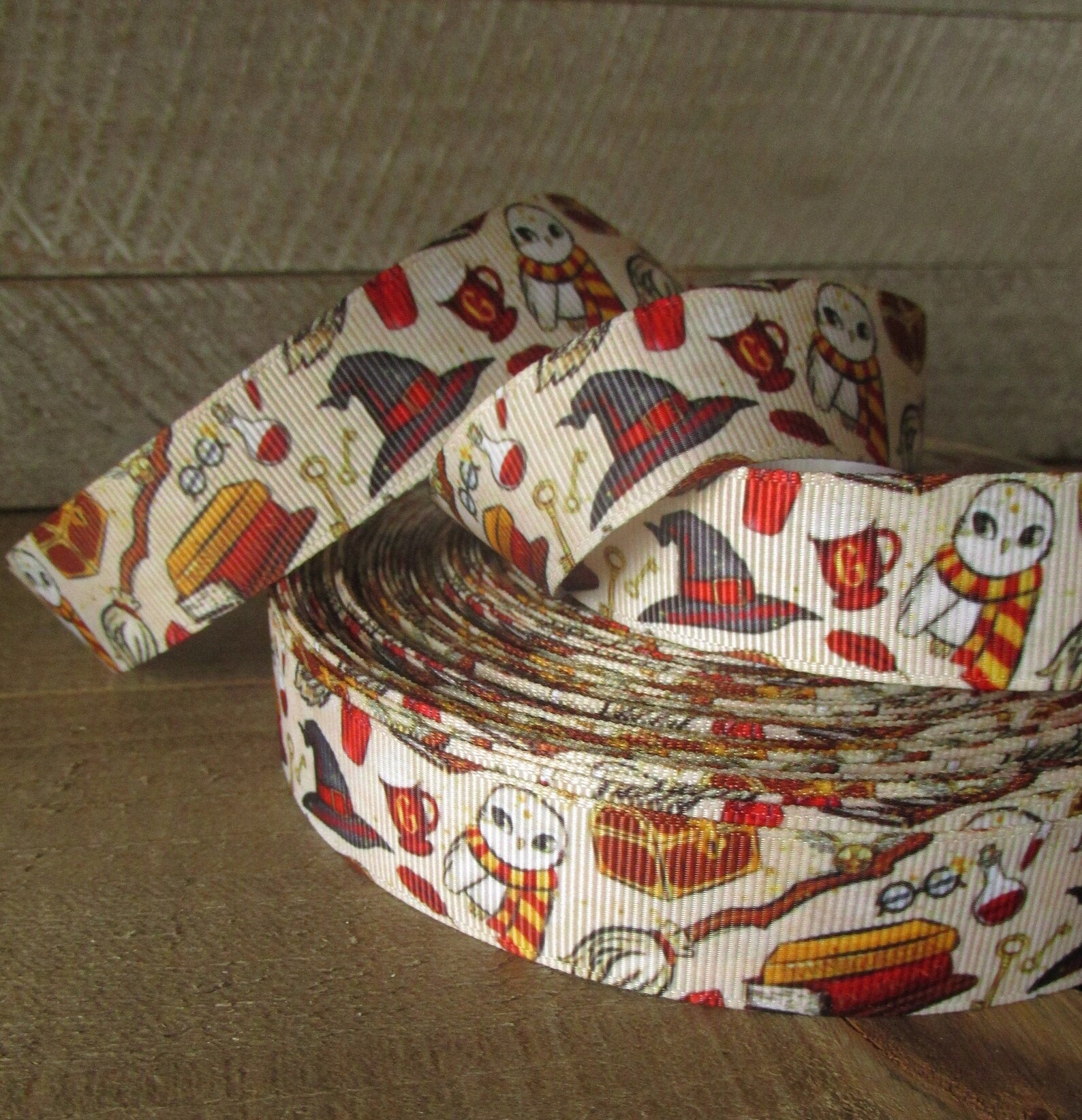 7/8 Inch Owl Hedwig Sorting Hat Wizard Broomstick Grosgrain - Etsy