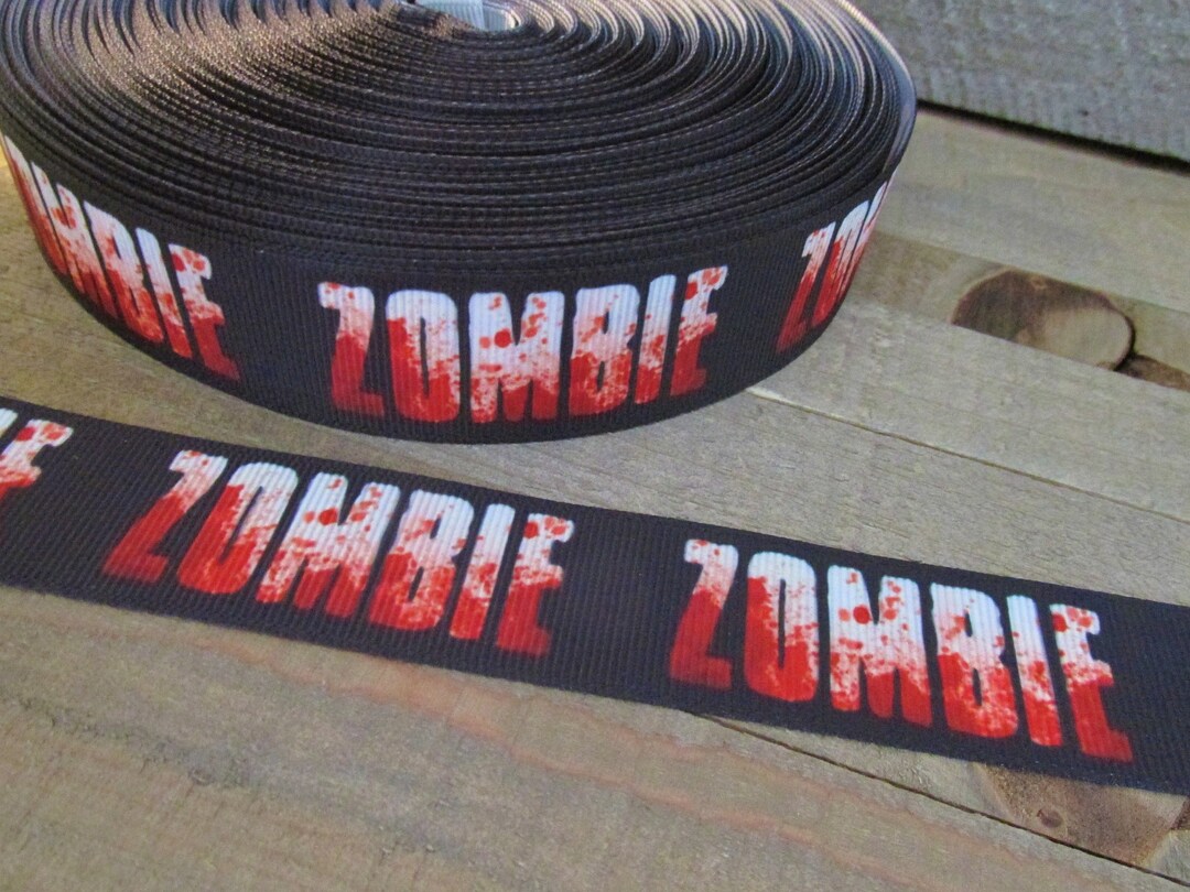 1'' Zombie Horror Grosgain Ribbon,zombie Blood Splatter Ribbon,diy ...