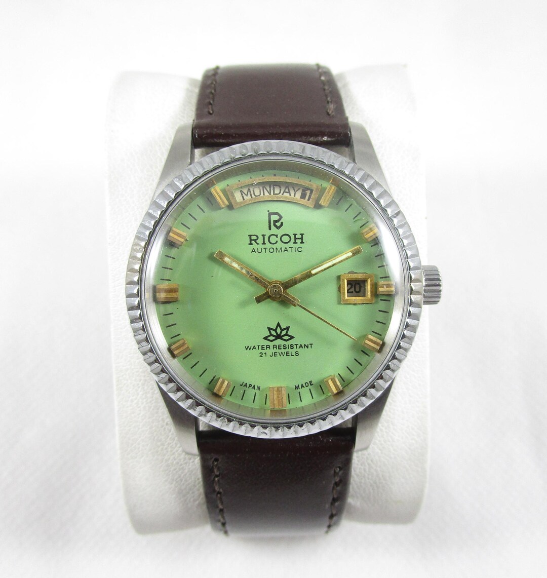 Original Vintage RICOH Automatic 21 Jewels Day Date@12 Japanese Wrist ...