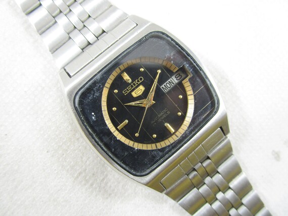 Original VINTAGE SEIKO 5 17 Jewels Day-Date Automatic… - Gem