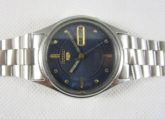 Original VINTAGE SEIKO 5 21 Jewels Day Date Automatic… - Gem