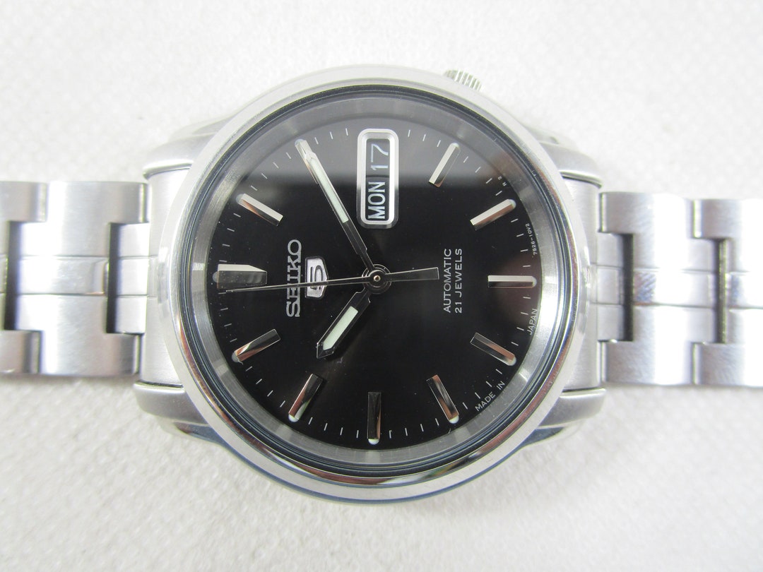 Original VINTAGE SEIKO 5 Transparent Back Side 21 Jewels Day-date ...