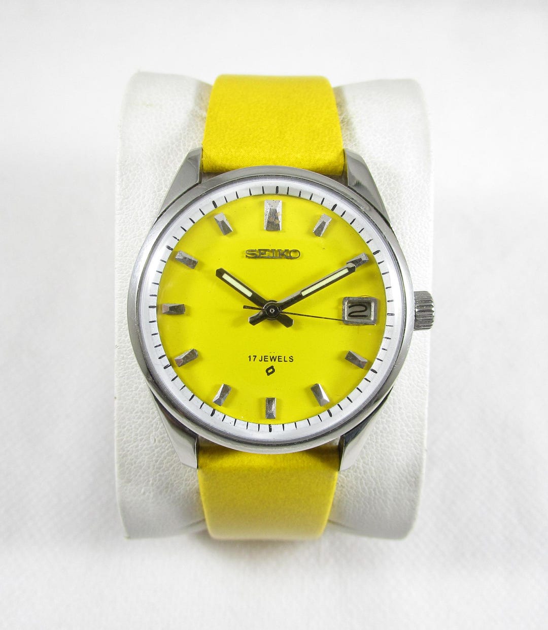 VINTAGE SEIKO 5 17 JEWELS Date Hand Winding Japan Made Wrist Watch#c439 ...