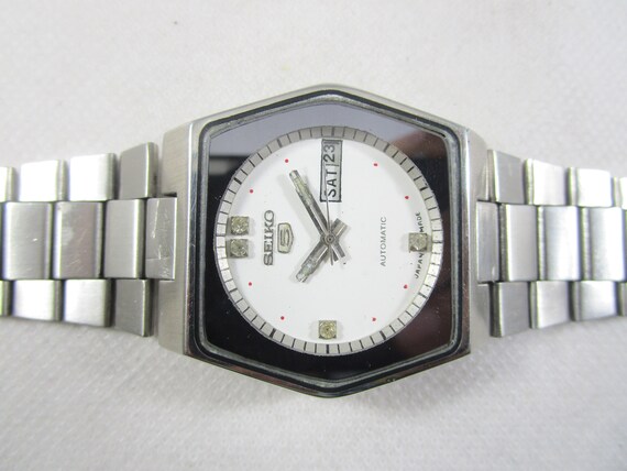Vintage SEIKO 5 Automatic transparent back side Day D… - Gem