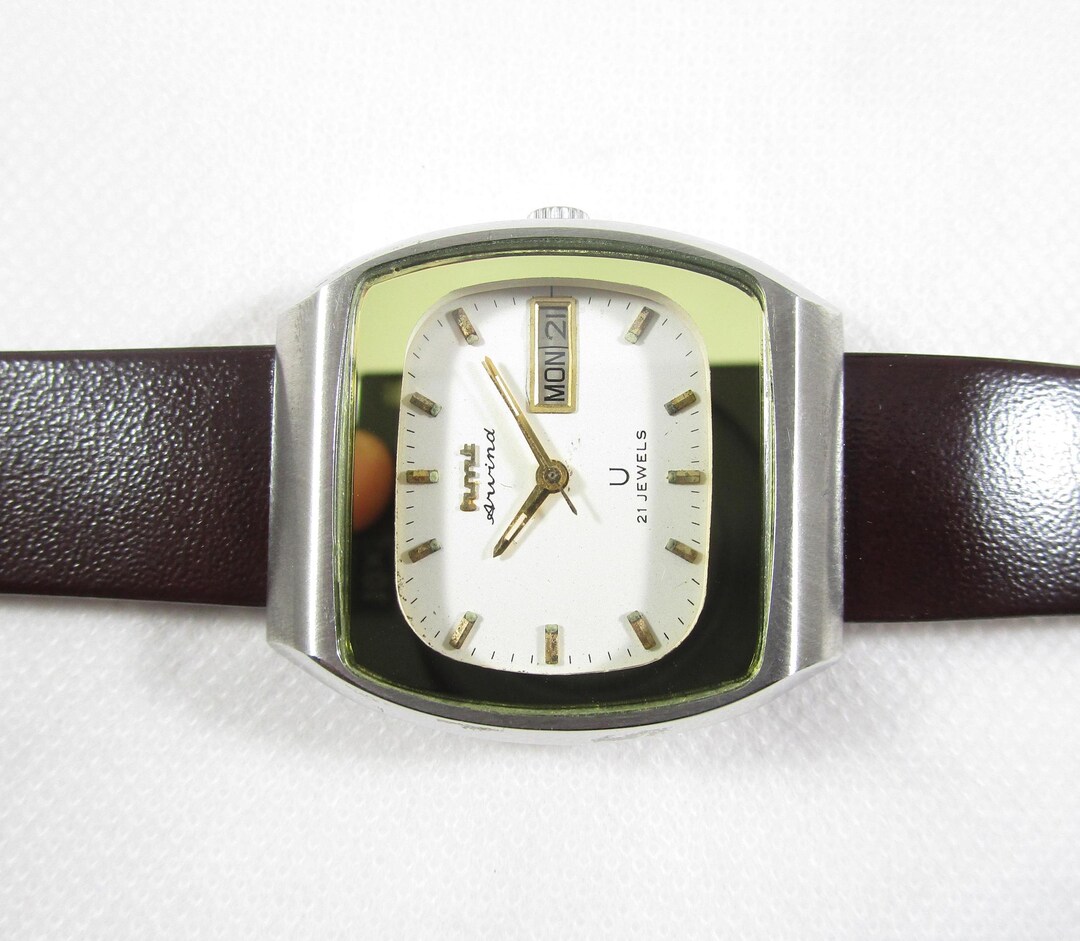 Original HMT ARVIND 21 Jewels Day - Date Hand-winding Pre-owned Men's ...