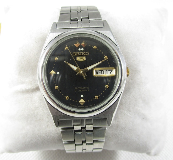 ORIGINAL SEIKO 5 Automatic 21 Jewels Day Date Japanes… - Gem