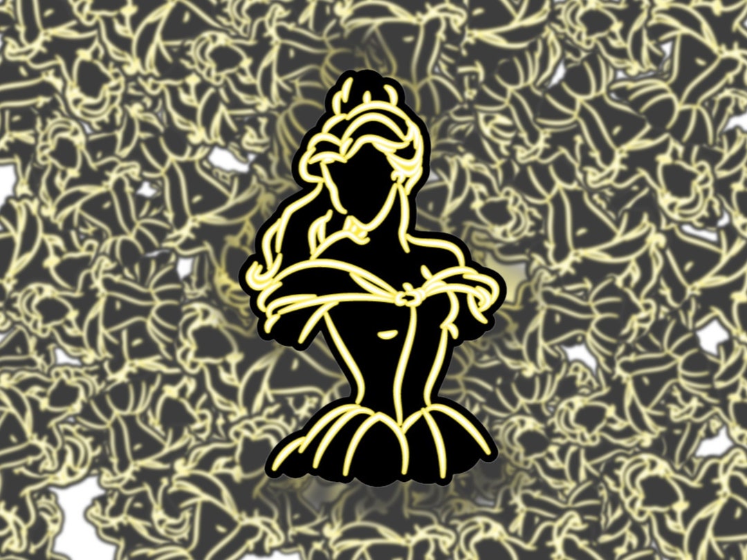 Neon Princess Belle Waterproof Sticker - Etsy