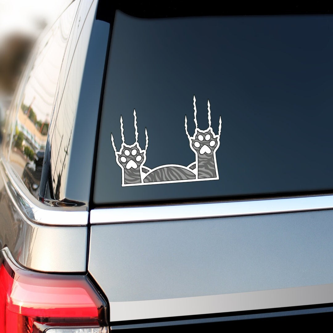 Cat Scratch Car Peekers Waterproof Vinyl Decal - Etsy