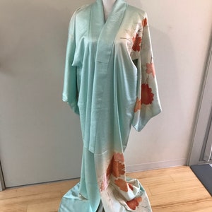 Kimono / Tsukesage / Silk Kimono / Ice Blue / Kimono Robe / Vintage ...