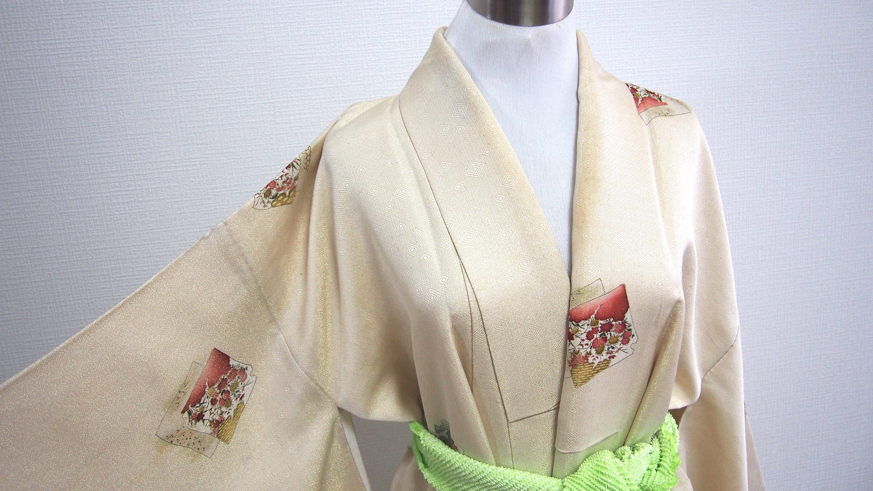 Silk Kimono/japanese Kimono/high Quality / Shiny / Gold / Lame / Kimono ...