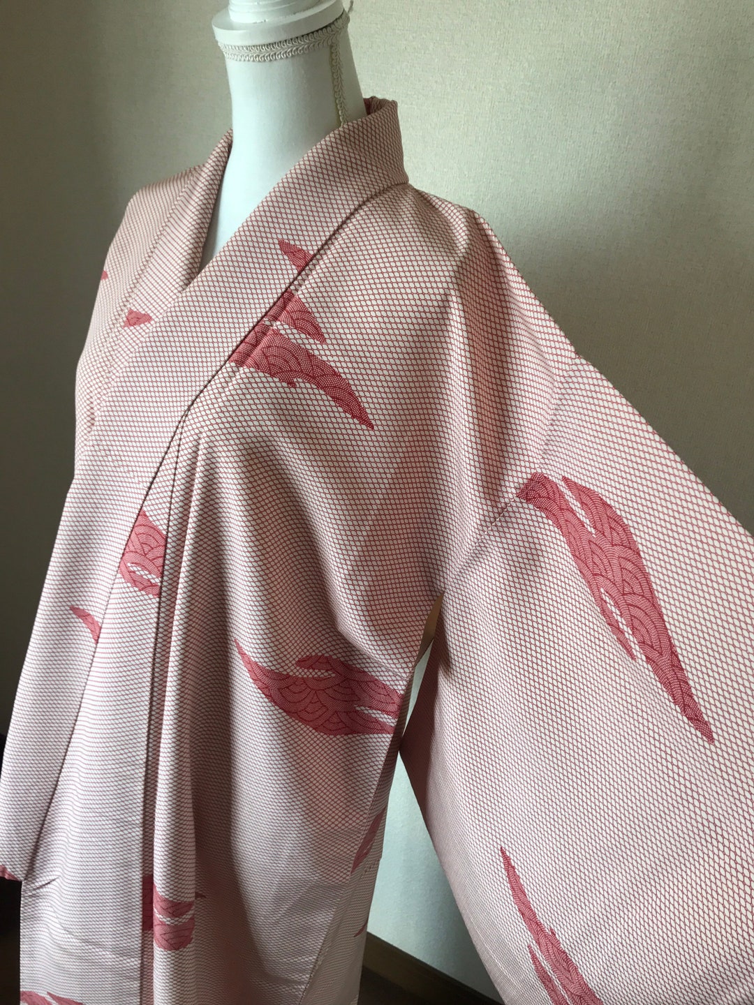 Kimono/japanese Kimono/red /komon/ Vintage Kimono/kimono Robe/kimono ...