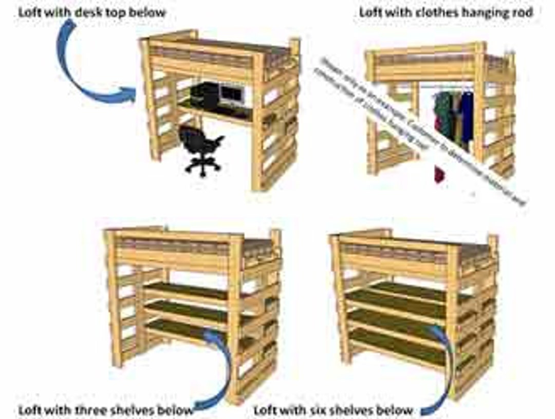 Multipurpose Bunk/loft Bed Twin Sized- How to Plan - Etsy