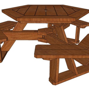 Hexagon Picnic Table-how to Plan - Etsy