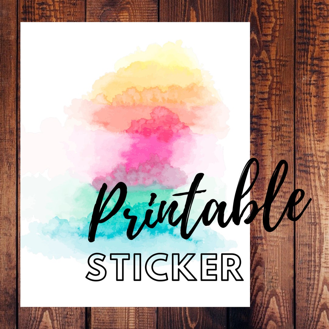 Watercolor Brushstroke Printable Sticker - Cut File - (erin Condrin ...