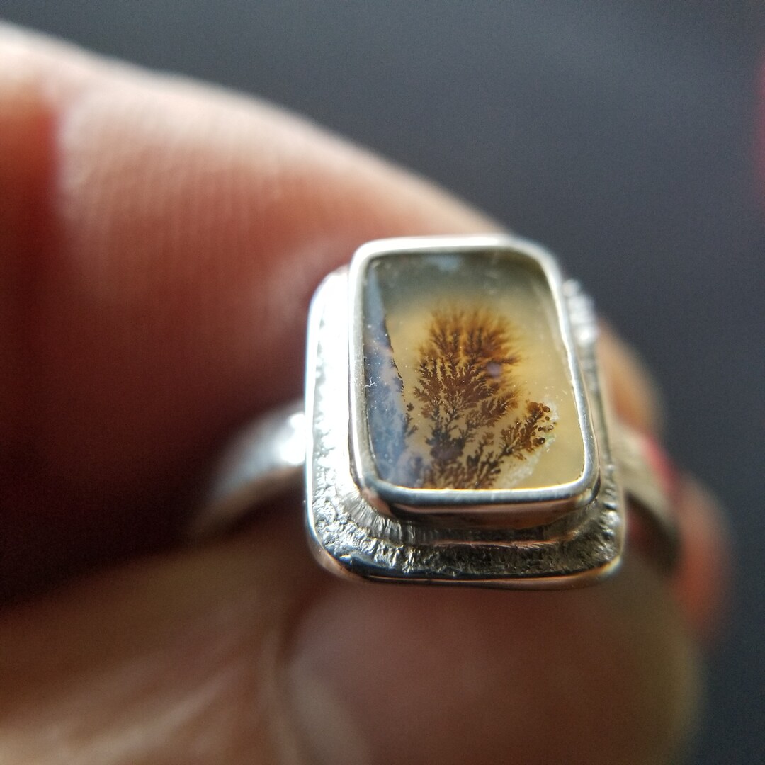 Dendritic Landscape Ring, Sterling Silver, Size 7 - Etsy