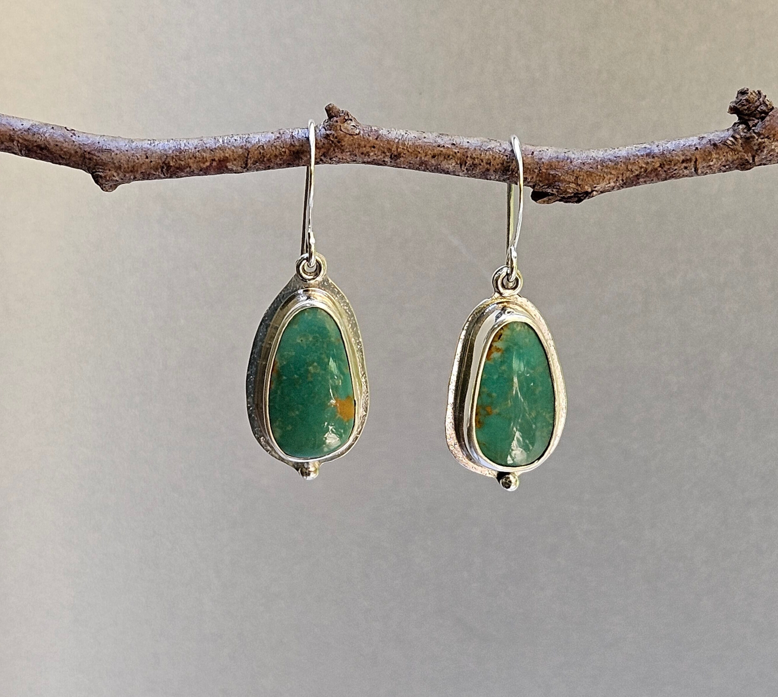 Arizona Turquoise Earrings, Sterling Silver - Etsy