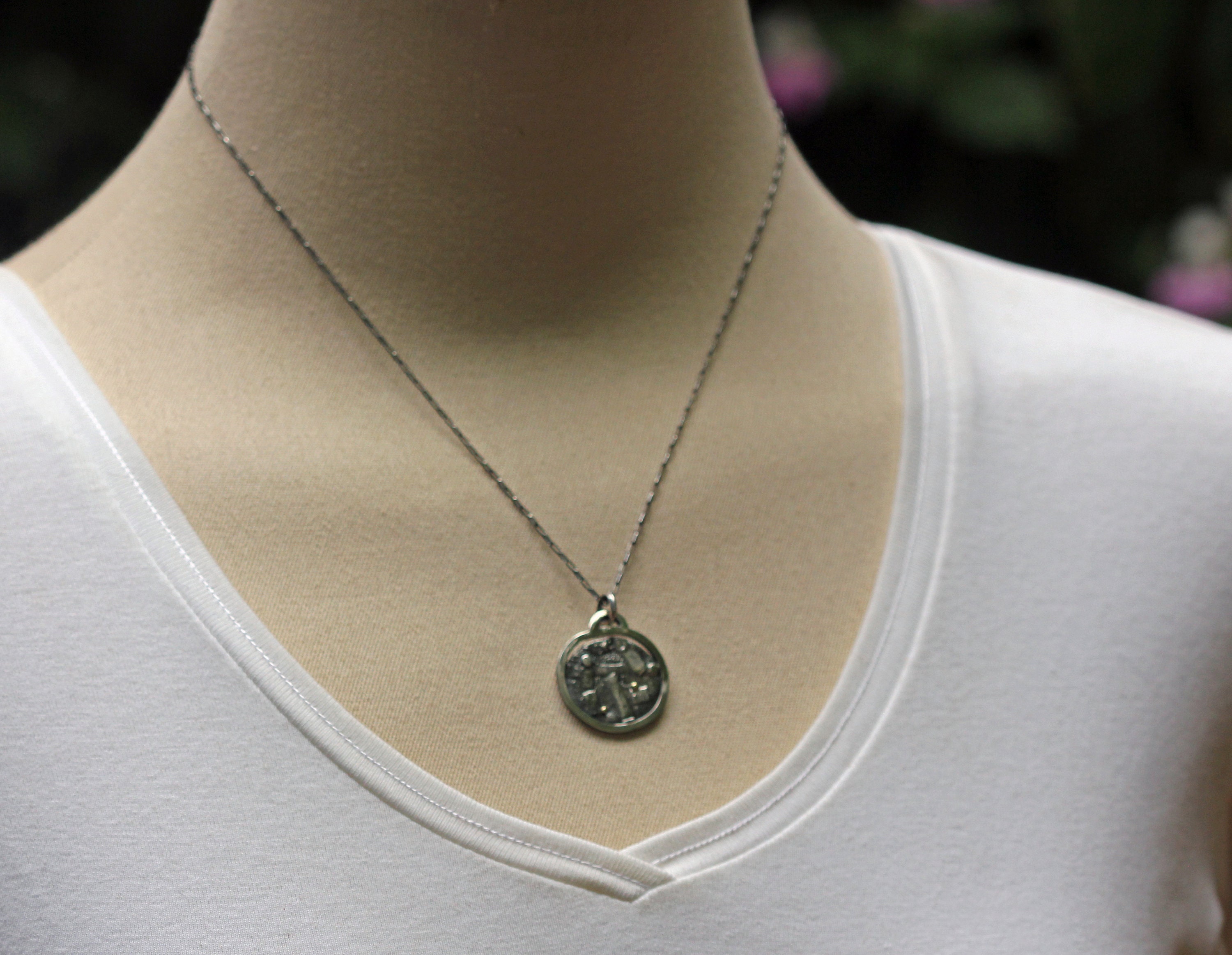 Circle Pendant, Layered Texture, Sterling Silver, Organic - Etsy