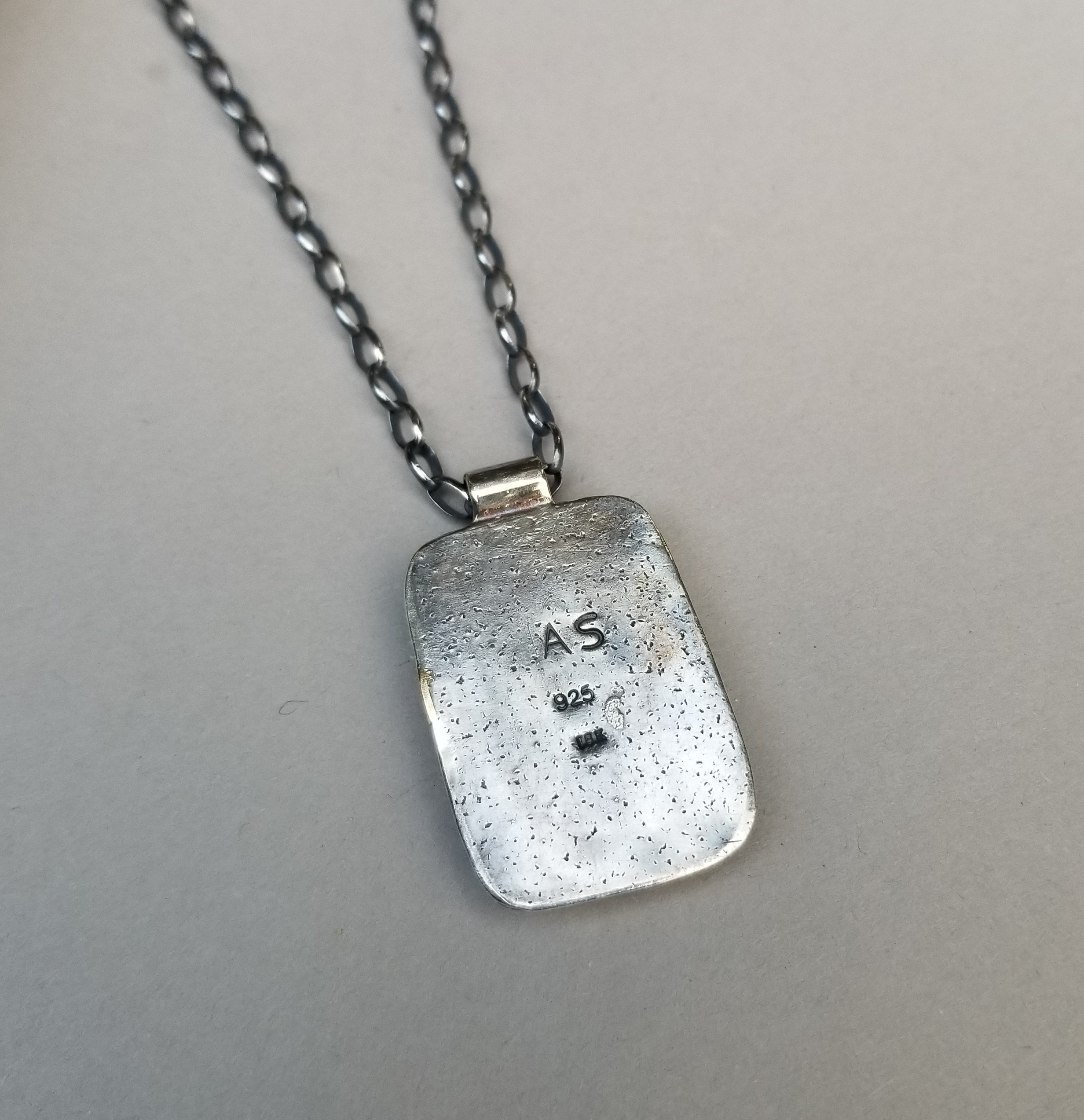 Dendritic Landscape Pendant Sterling Silver 18K Gold - Etsy