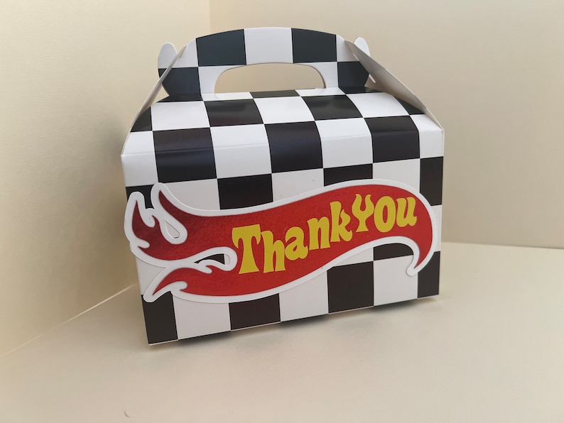 Hot Wheel Thank You Badge for Goodie Box Party Favor - Etsy