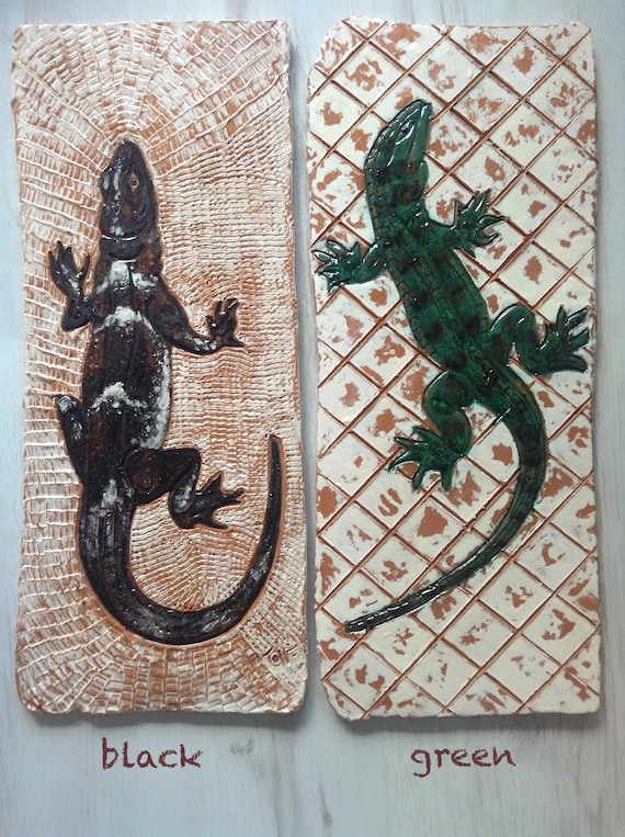 Decorative Ceramic Lizard Tile | Etsy