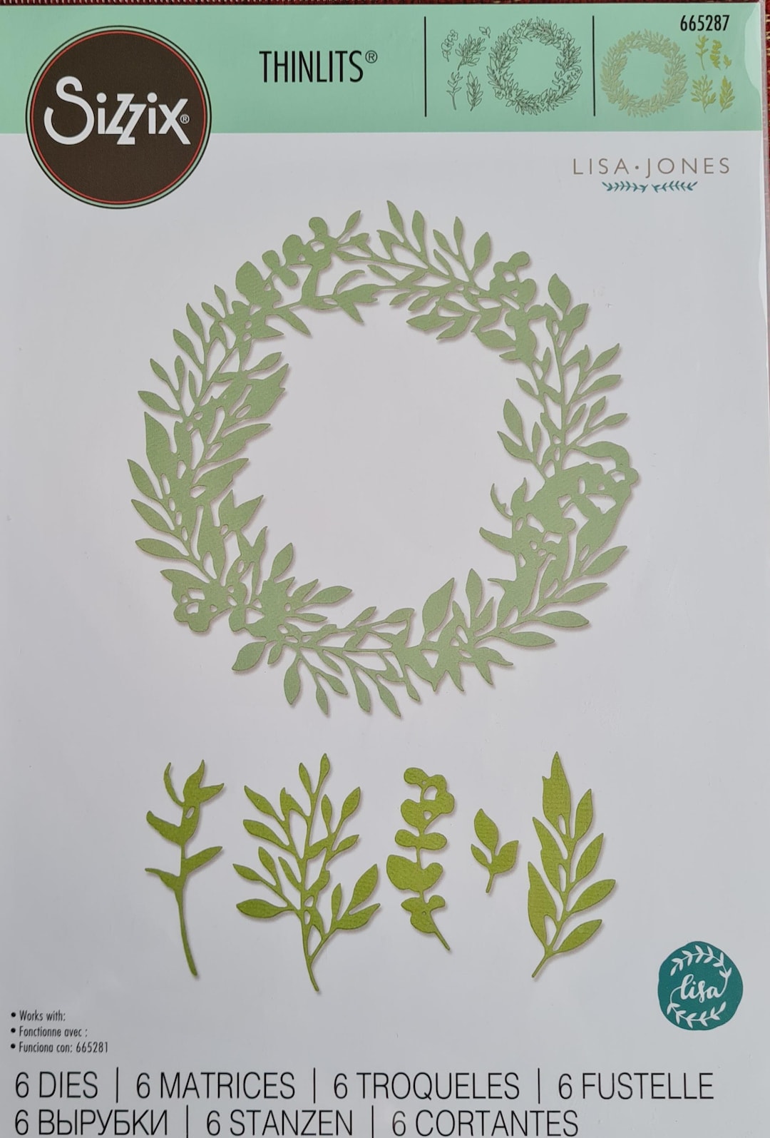 Sizzix Wild Leaves Wreath - 6 Dies - All Seasons Wreath With Additional ...