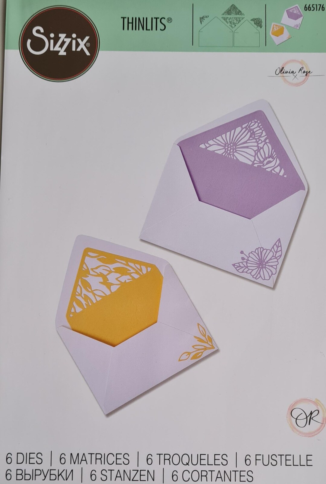 Delicate Envelope Liner Sizzix Thinlits Dies - Foliage or Flower Cut ...