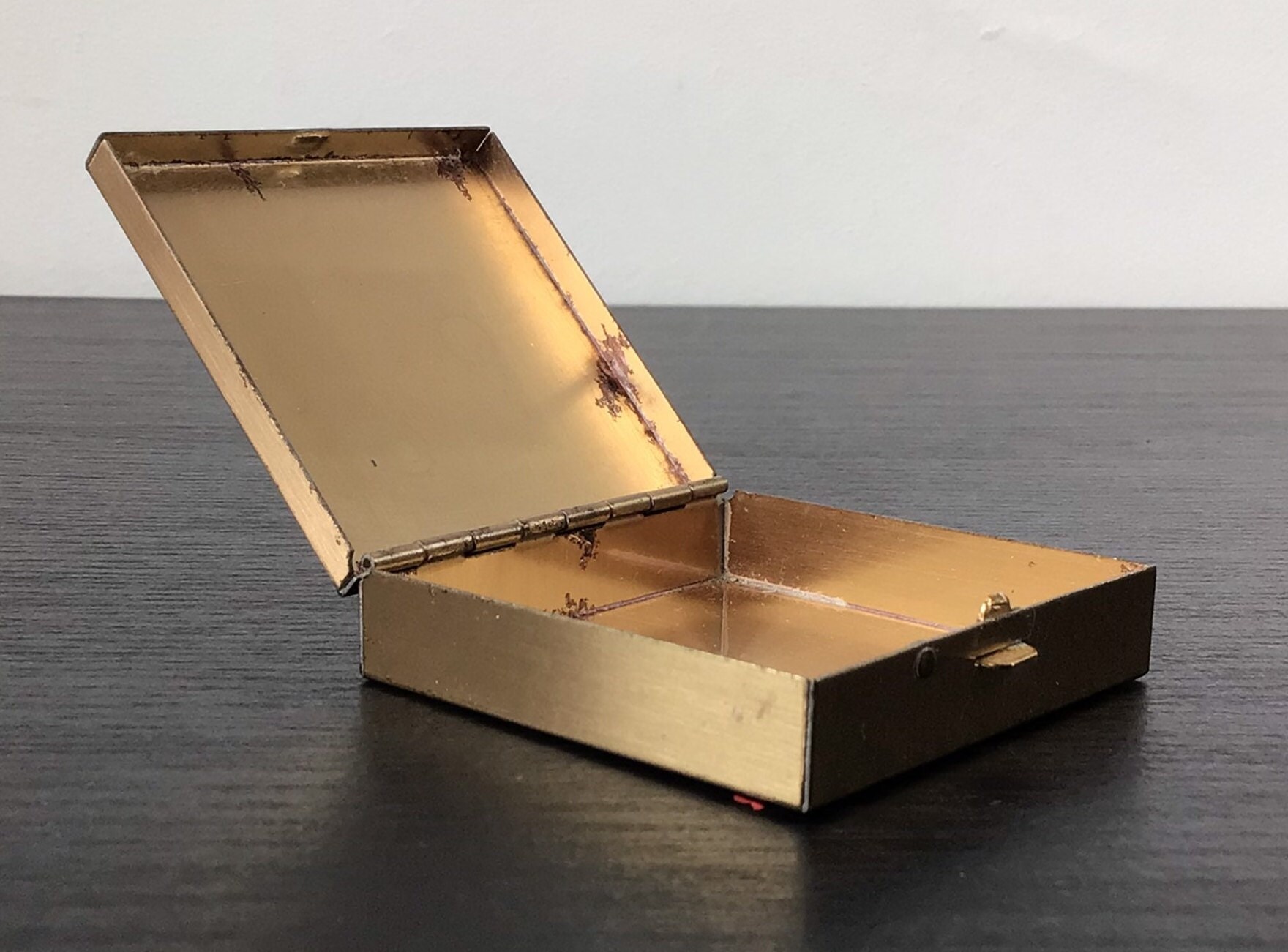 Vintage Small Gold Coloured Metal Square Box With Classical - Etsy