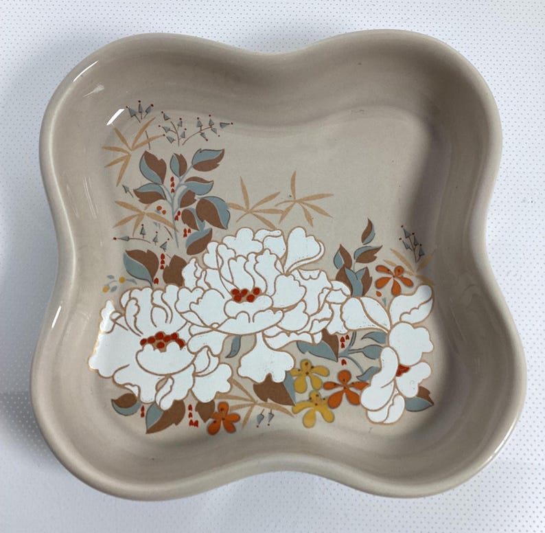 Vintage 1980's Poole Pottery 'kandy' Floral Jewellery Trinket Dish - Etsy